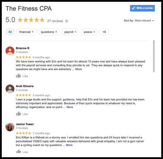 How important are Google reviews for gyms and fitness studios?
